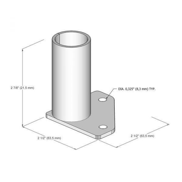 Corner Stanchion Mount – Pipe to 80/20 Aluminum Connector