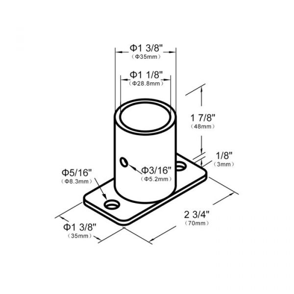 T-Stanchion Pipe Mount – 80/20 Aluminum Profile Compatible