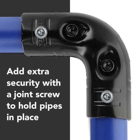 Black Round Joint Set, Steel Connector for 28 mm Pipes - Flexpipe