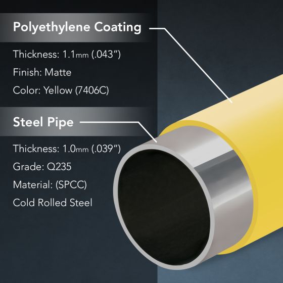 Buy Flexpipe Yellow PE-Coated Steel Pipe – 8ft Modular Pipe
